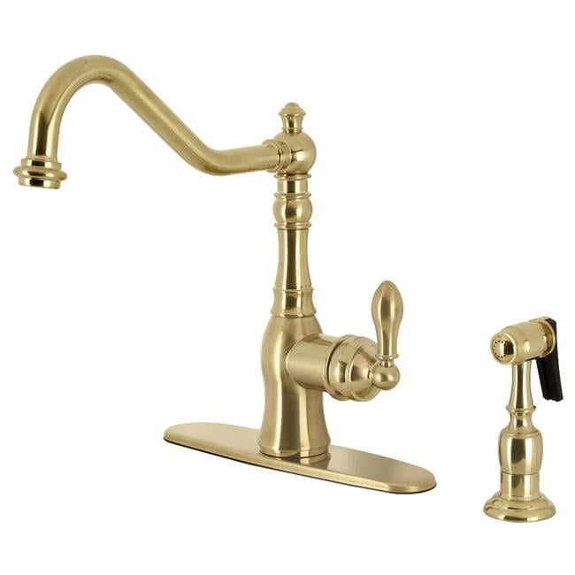 Gourmetier American Classic Single-Handle Kitchen Faucet with Brass ...