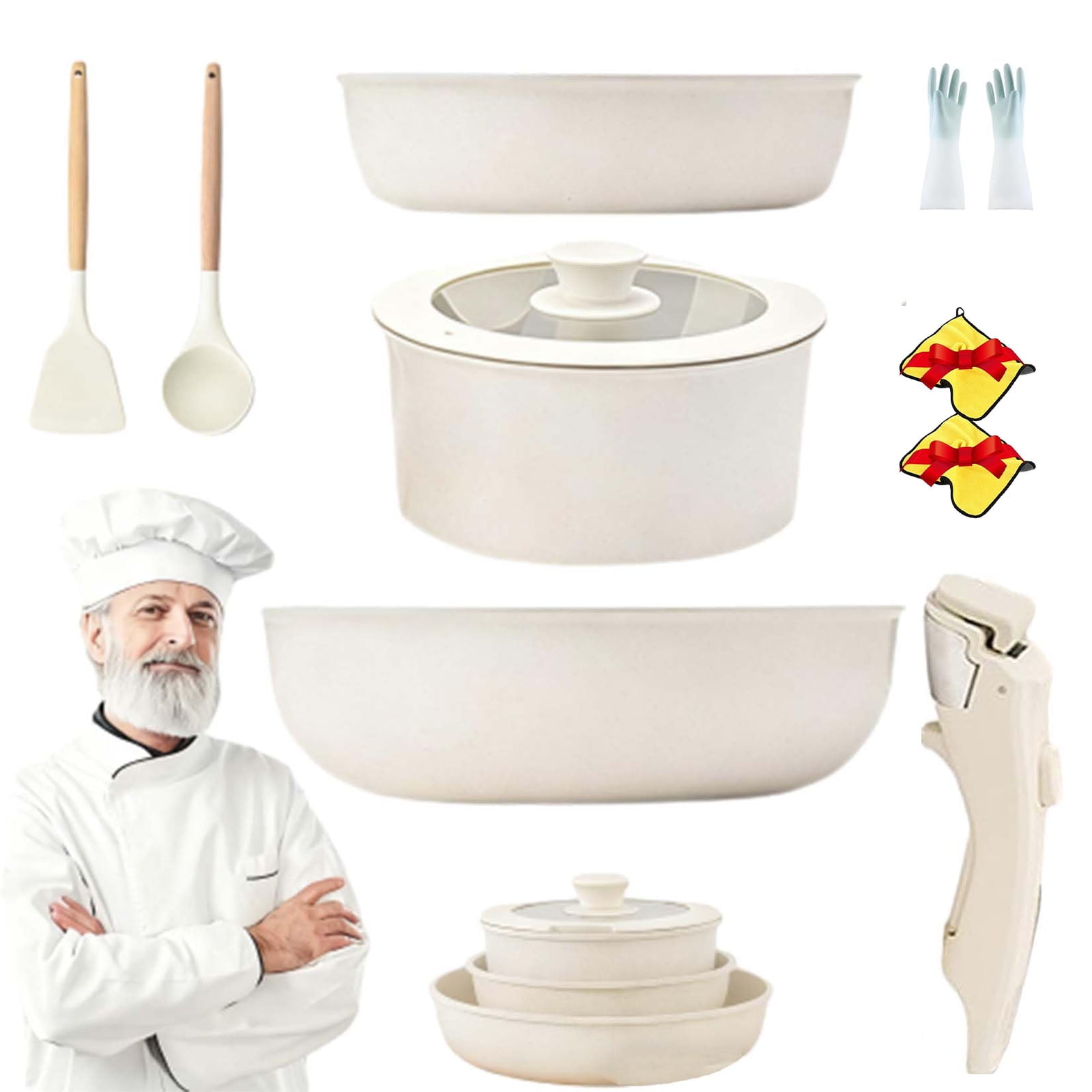Gourmetific Cookware Set, 15 Piece Gourmetific Cookware with Removable ...