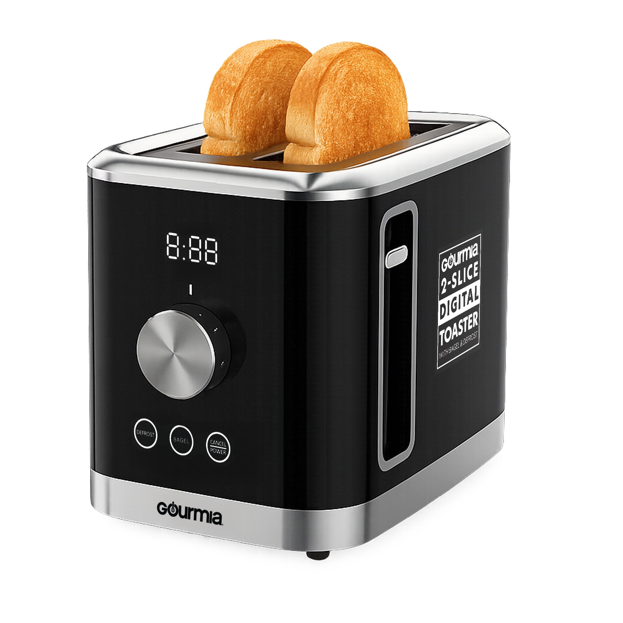 Gourmia 2 Slice Toaster with 6 Browning Levels, Bagel & Defrost Modes ...
