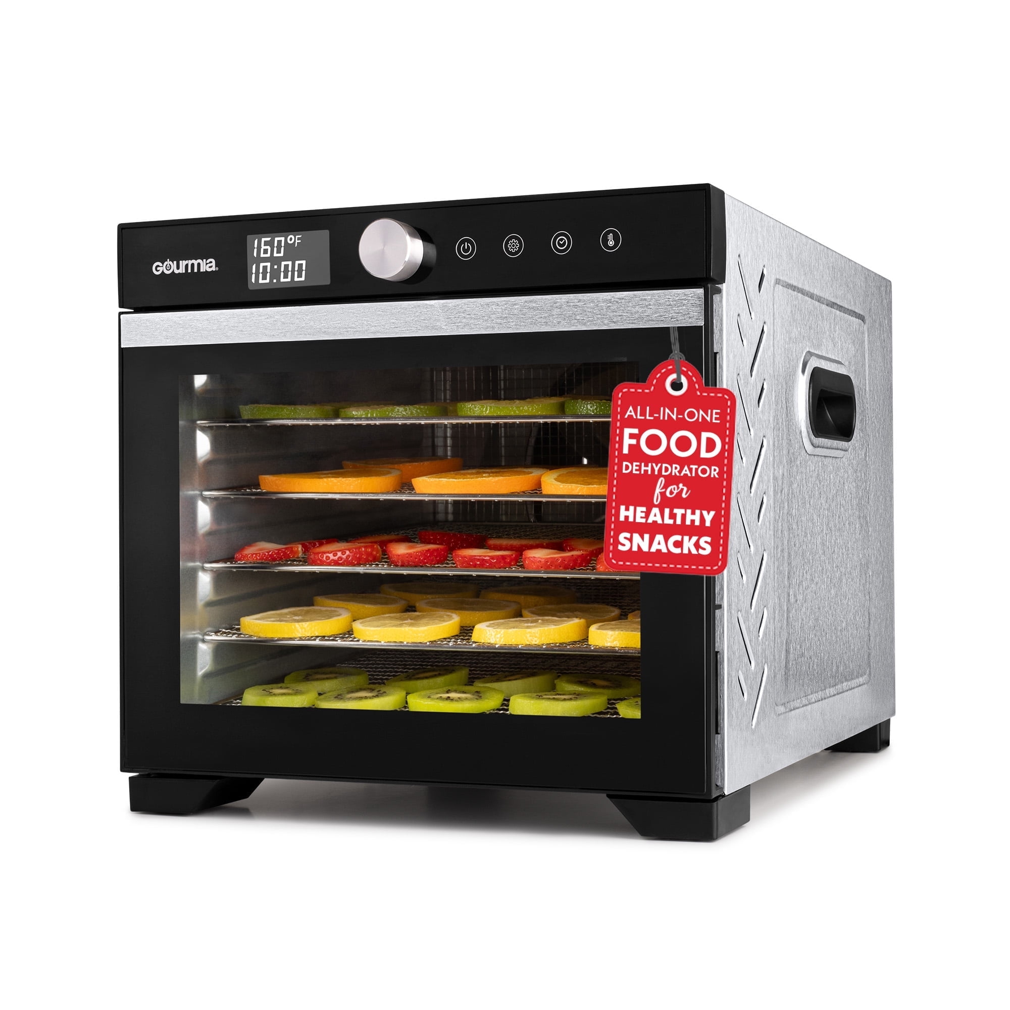 Gourmia Digital Food Dehydrator 6 Stainless Steel Trays, 360 Airflow ...