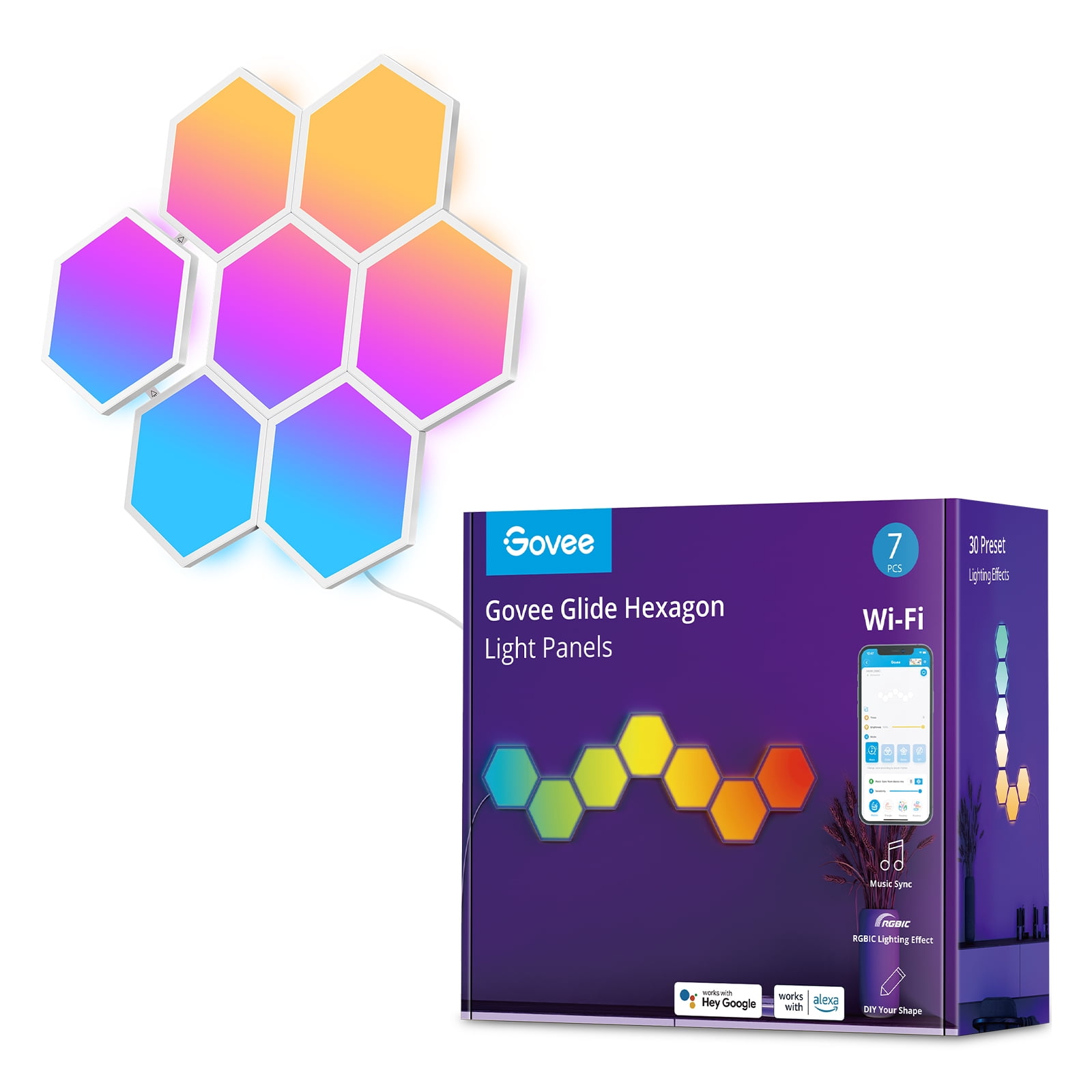 Govee Glide Hexa Light Panels 7pcs - Walmart.com