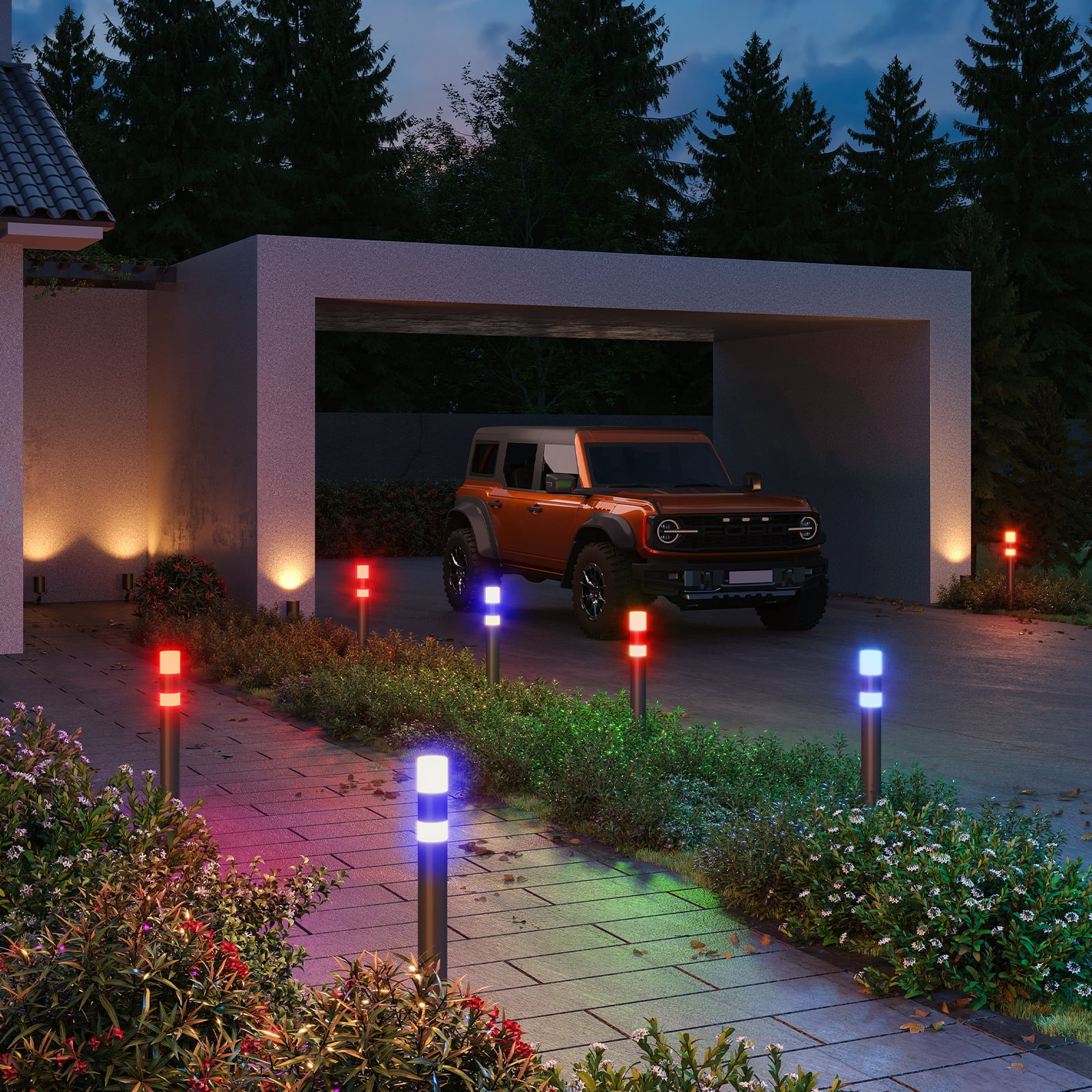Govee Wired Electric Outdoor Path Lights, RGBICWW, 4 Pack - Walmart ...