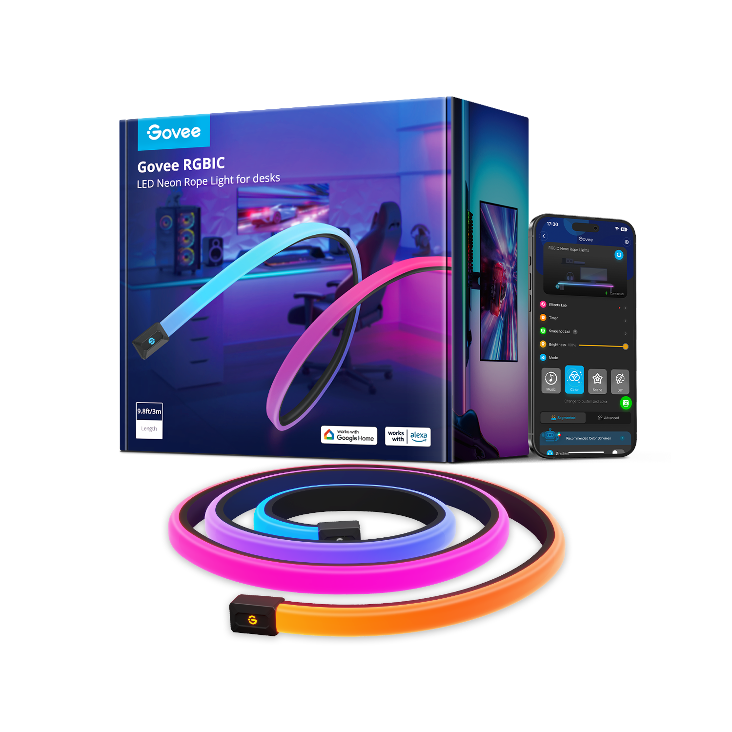 Govee RGBIC LED Neon Rope Lights for Desks (10ft) - Walmart.com