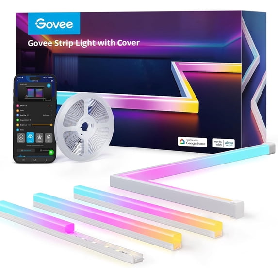 Govee RGBIC LED Strip Lights with Covers - Walmart.com