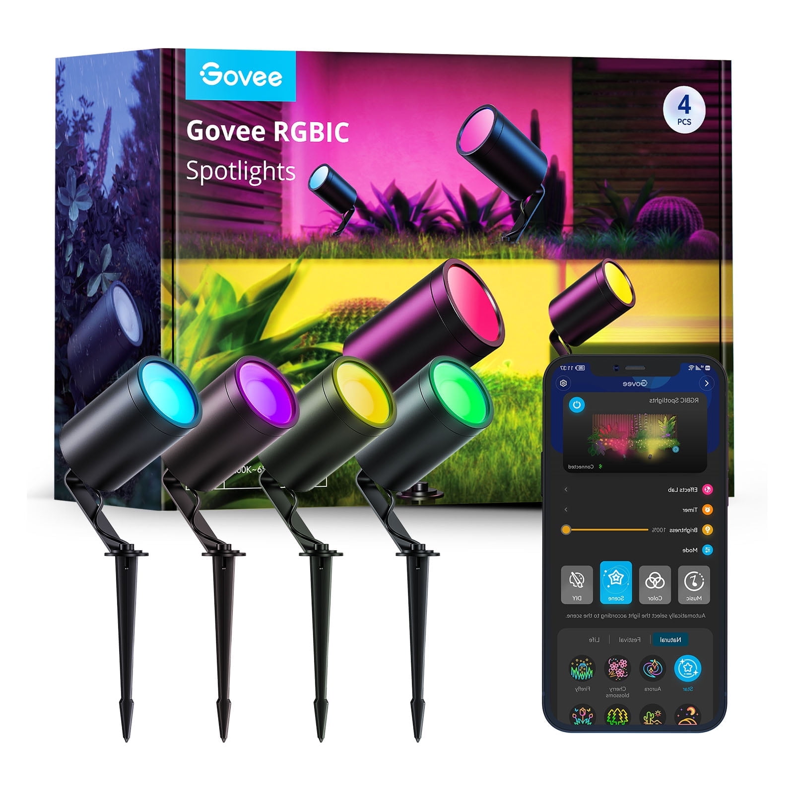 Govee RGBIC Spotlights 4 Packs - Walmart.com