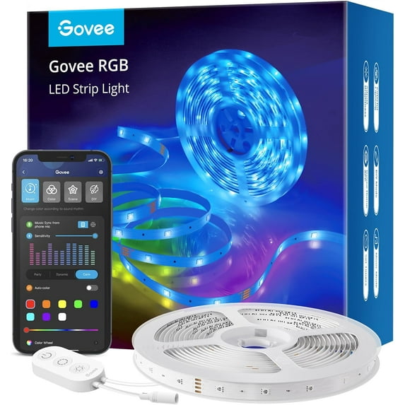 Govee Smart RGB LED Strip Lights, 16.4ft WiFi LED Strip Lighting Work ...