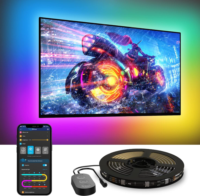 Govee TV LED Backlight, RGBIC TV Backlight for 55-65 inch TVs, Smart ...
