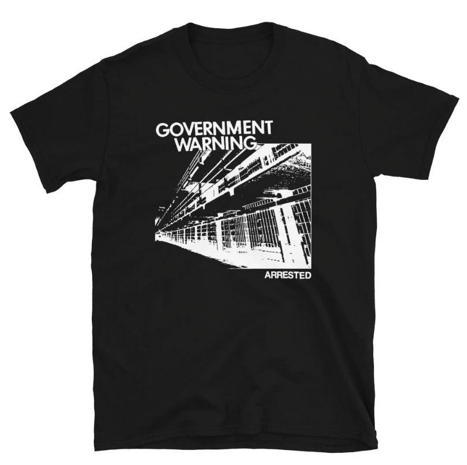 Government Warning Band Cotton Black Full Size Men Women Shirt ...