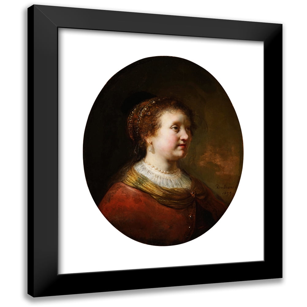 Govert Flinck 20x24 Black Modern Framed Museum Art Print Titled - Woman ...