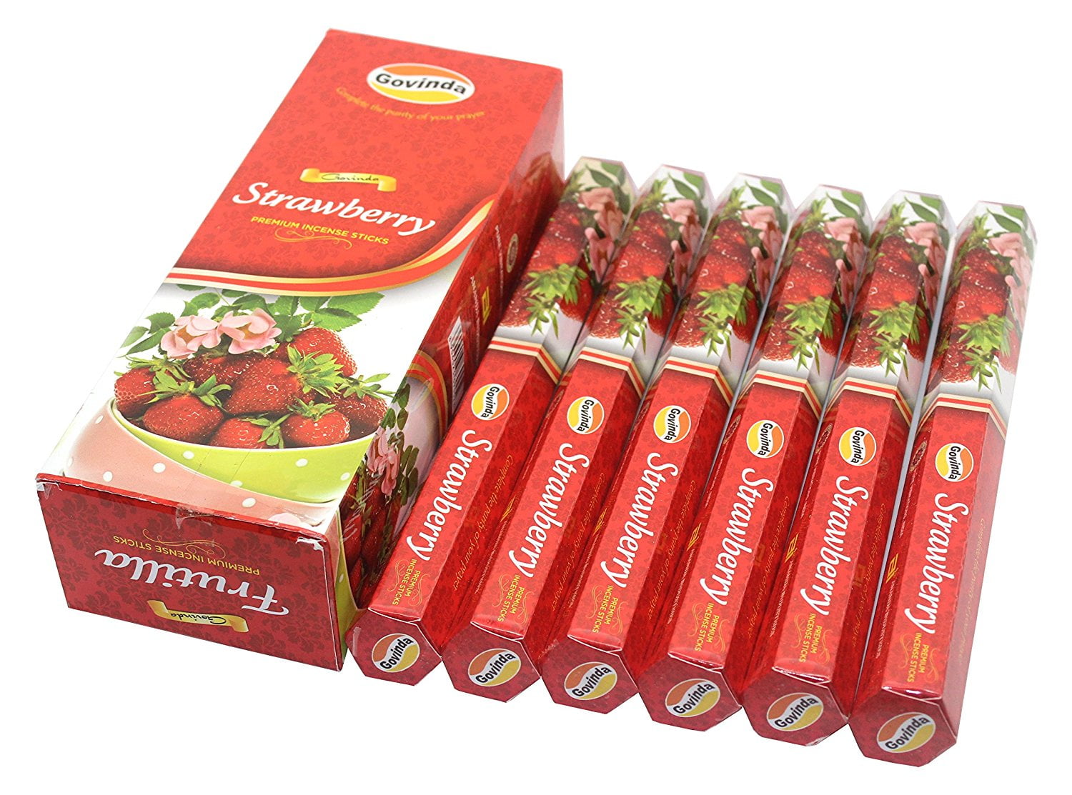 Govinda Incense - Strawberry - 120 Incense Sticks, Masala Coated ...