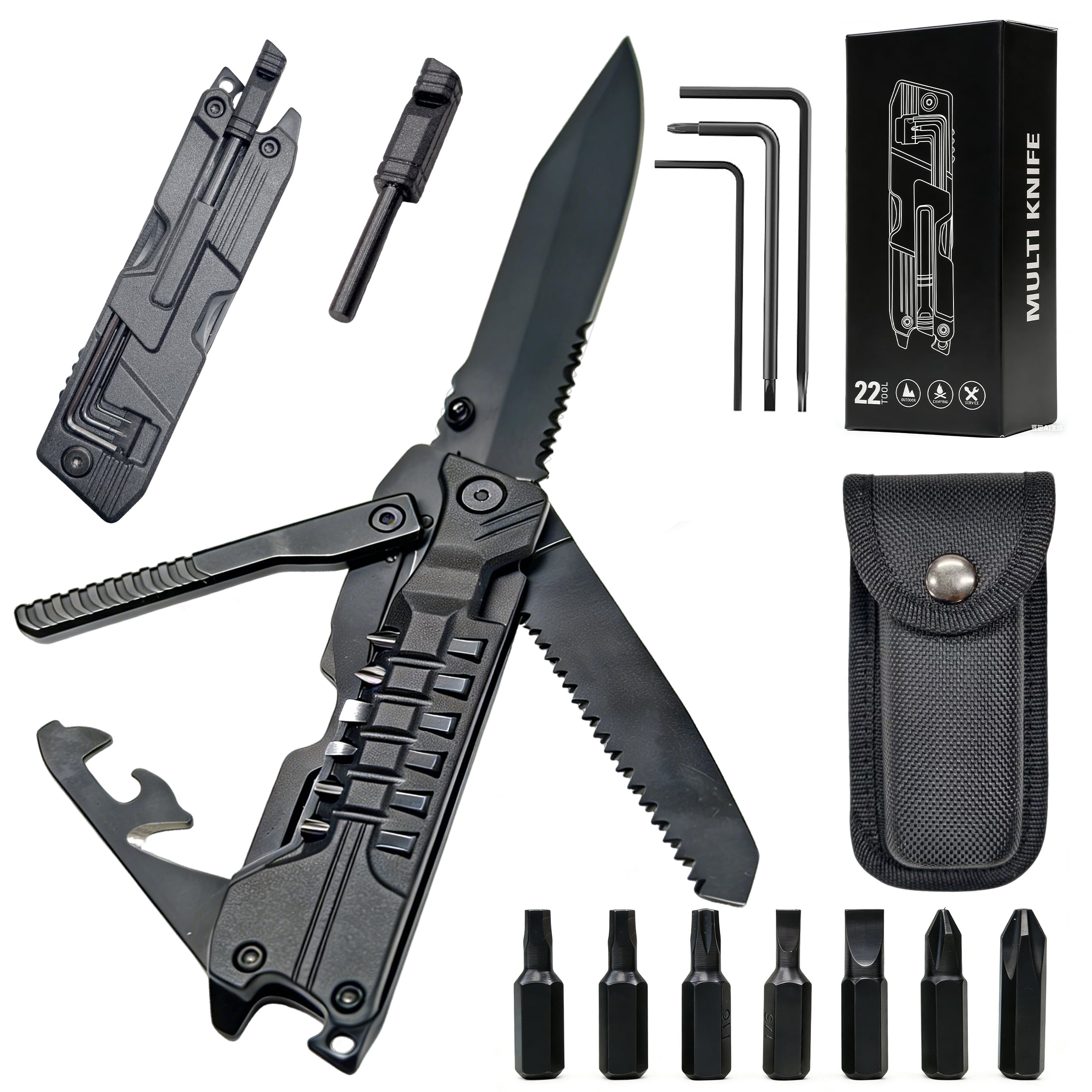 Govvep 19-in-1 Multitool Knife, Gift for Men, Stainless Steel Multi ...