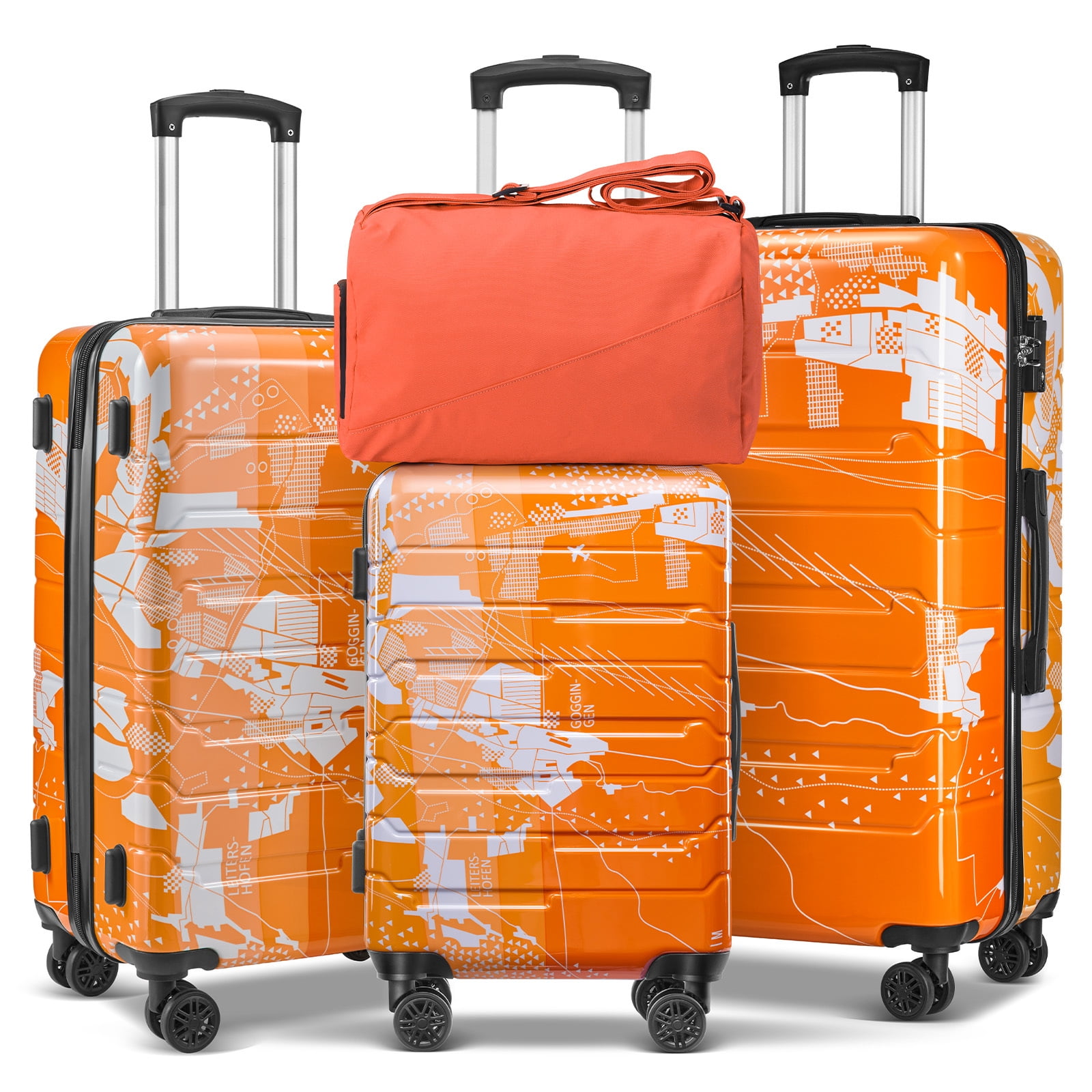Gowill 3-Piece Luggage Sets 20/24/28 inch Hardside Suitcase Set With ...