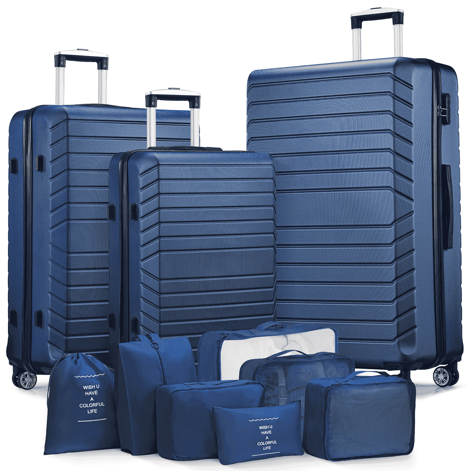 Gowill 3 Piece Luggage Sets Travel Suitcase Set with 7PCS Organizer ...