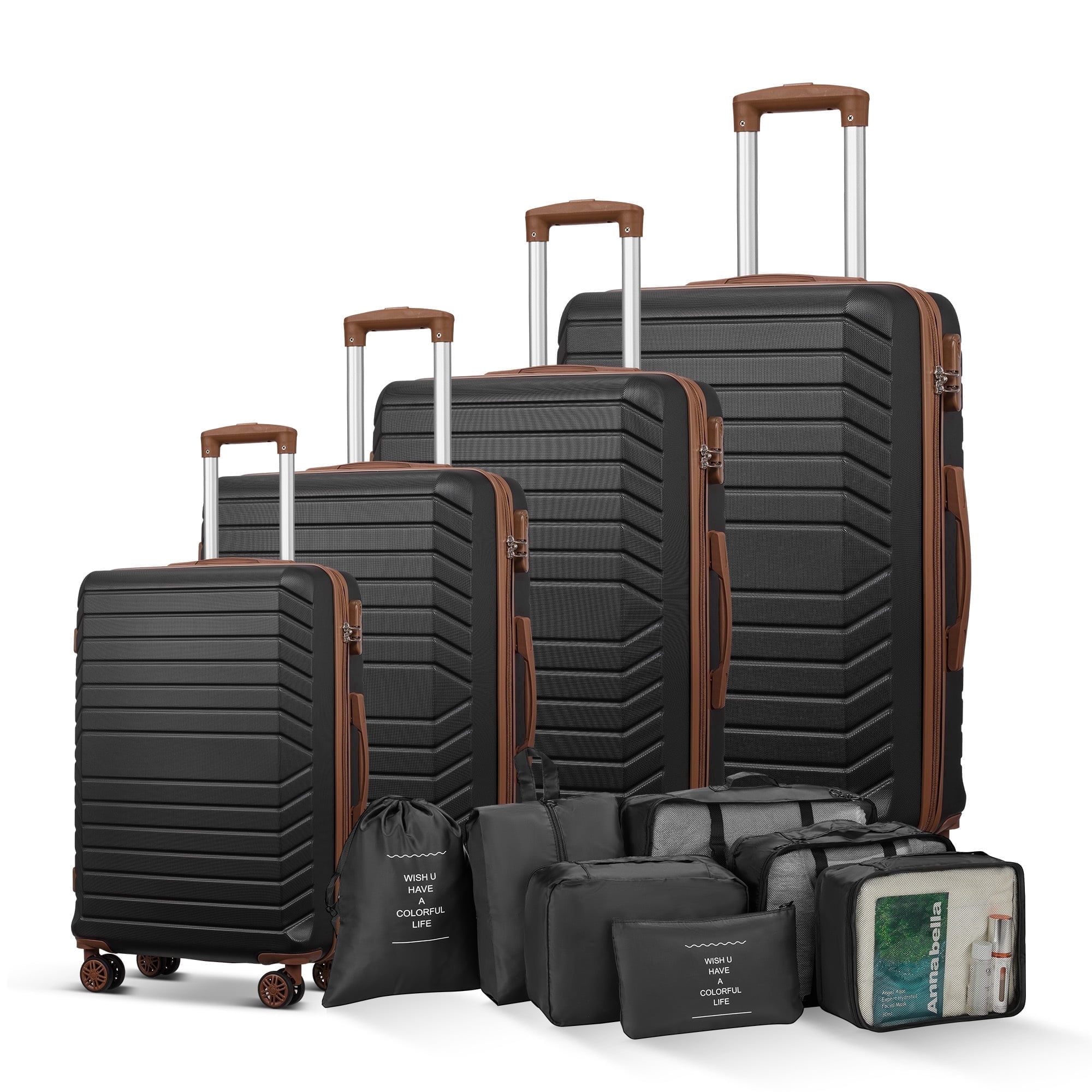 4 Piece Luggage Sets Travel Suitcase Set,20/24/28/32 inch Luggage with ...