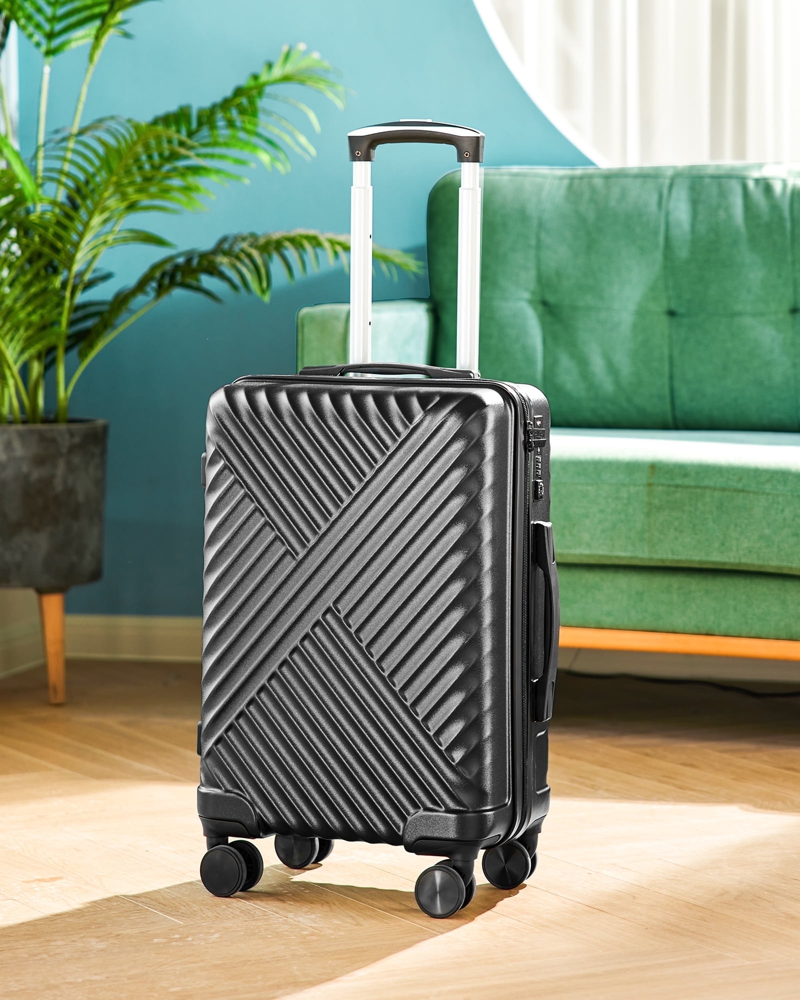 Gowill Hardside Luggage with Spinners, Carry-On 20-Inch,Black - Walmart.com