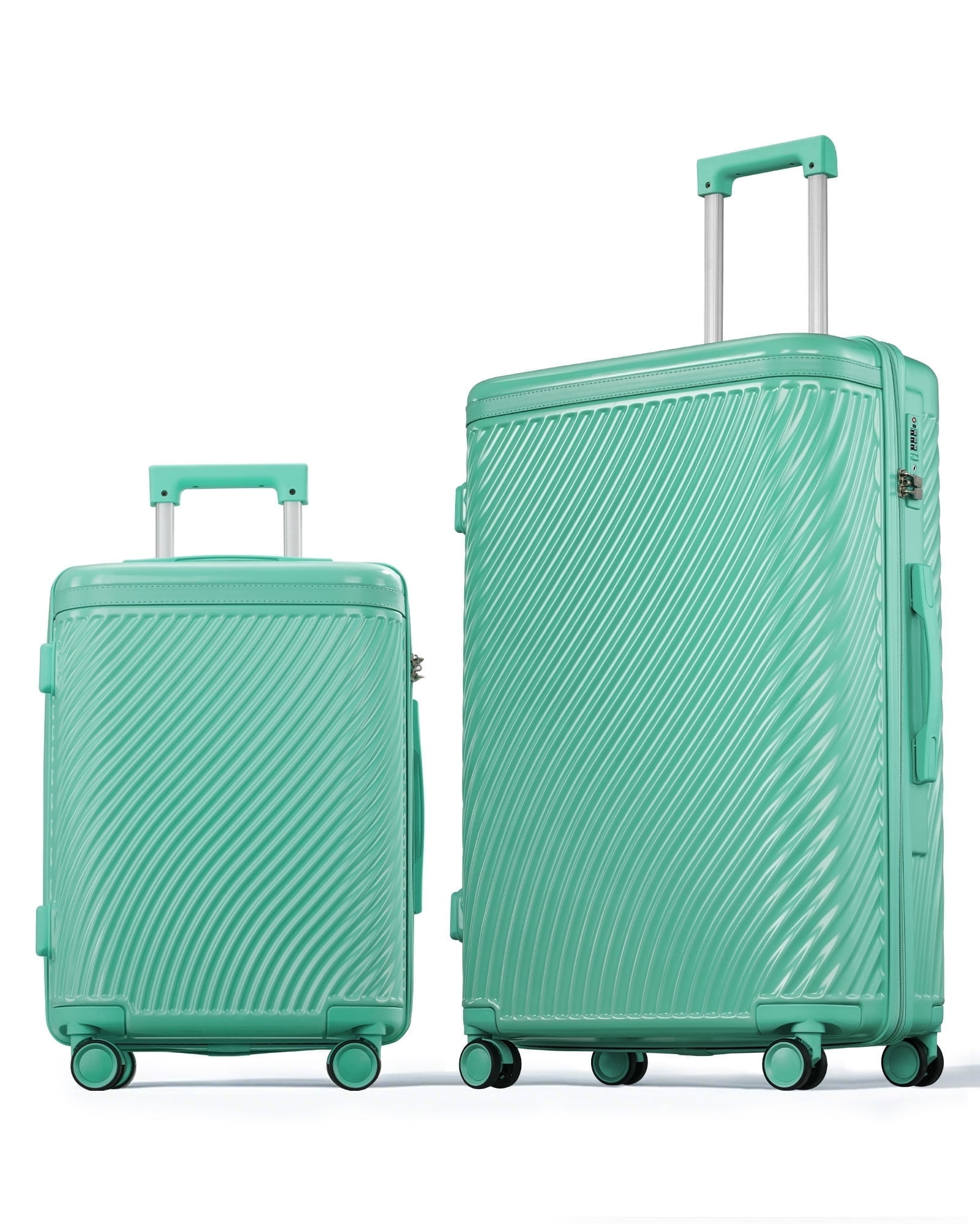 Gowill PC+ABS 2-Piece Luggage Set 20/28" with Double Spinner Wheels ...
