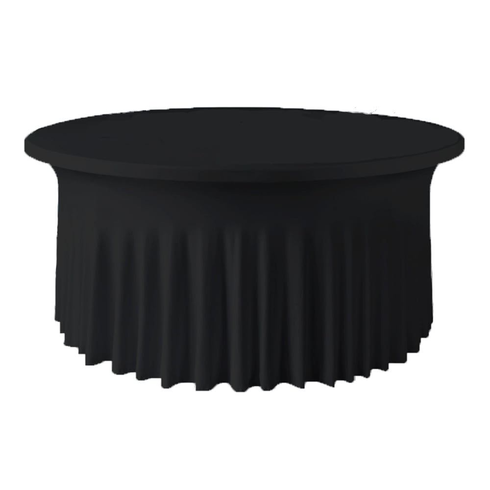Gowinex Black 5ft 60inch Round Spandex Table Skirt Stretch Fitted ...