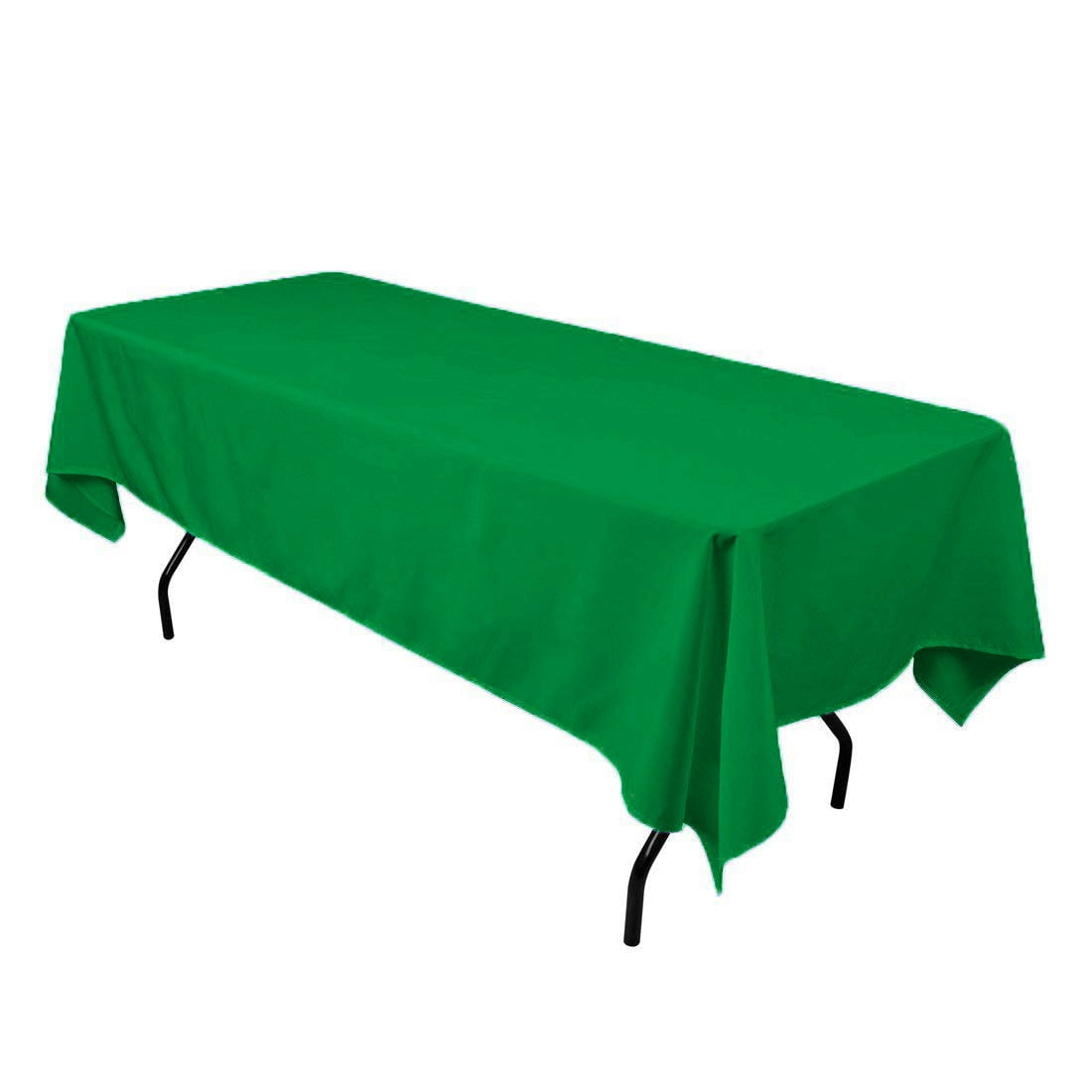 Gowinex Kelly Green Rectangular Polyester Tablecloth for Weddings- Size ...