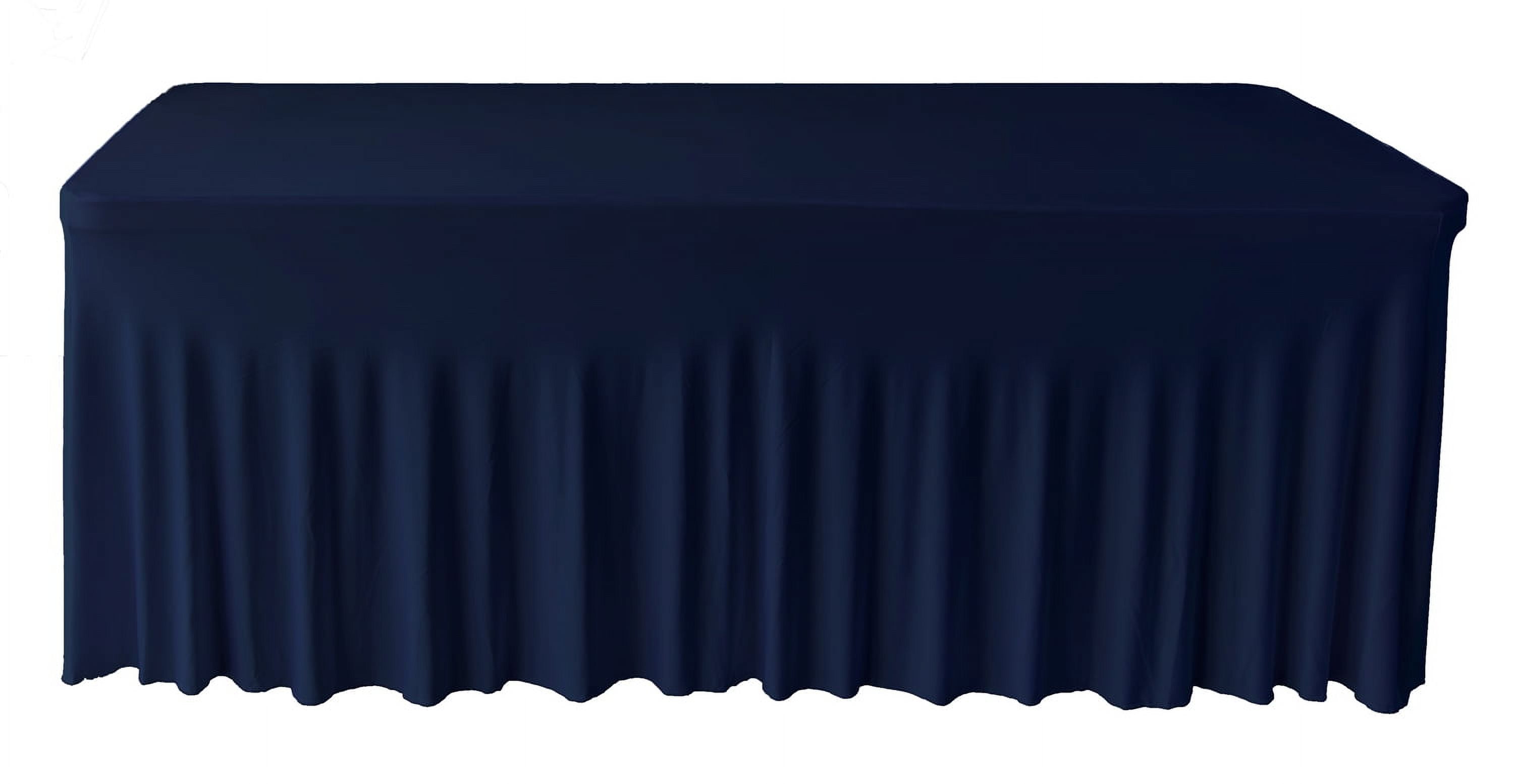 Gowinex Navy Blue 6' ft. Spandex Table Skirt 72Lx30Wx30H Rectangular ...
