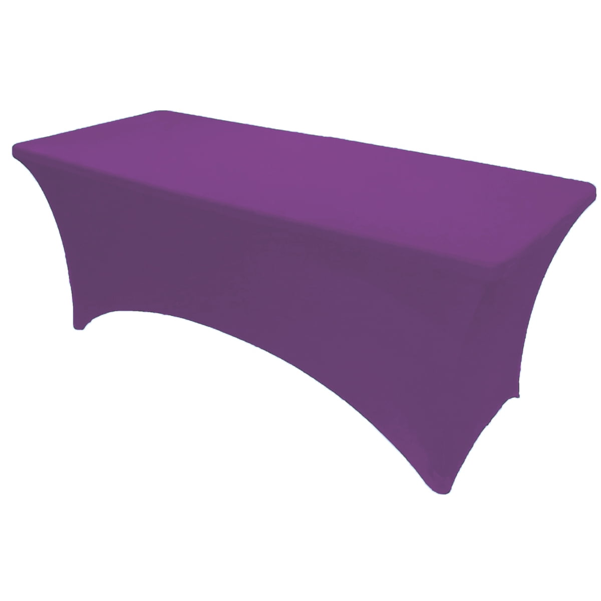 Gowinex 6ft Purple Spandex Rectangular Tablecloth for Party and Banquet ...