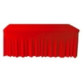 Gowinex Red 8' ft. Spandex Table Skirt 96Lx30Wx30H Rectangular Fitted ...
