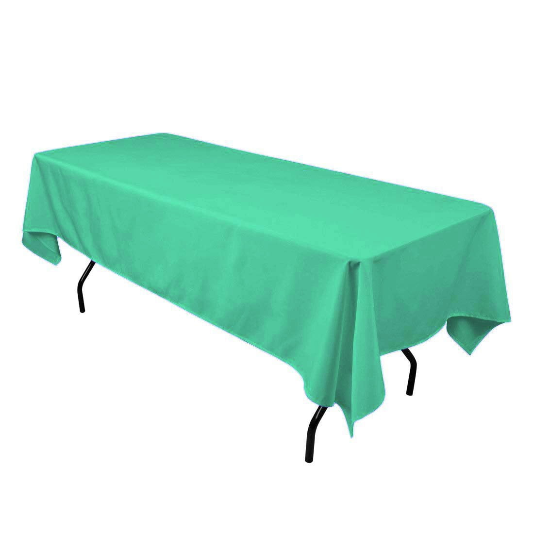 Gowinex Turquoise 60 x 102 inch Rectangular Polyester Tablecloth Table ...