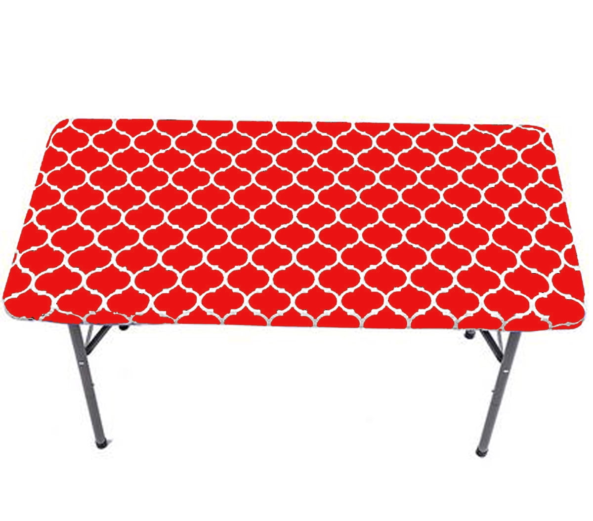 Gowinex Vinyl Fitted Tablecloth Red 4ft 30x48 inches Rectangular ...