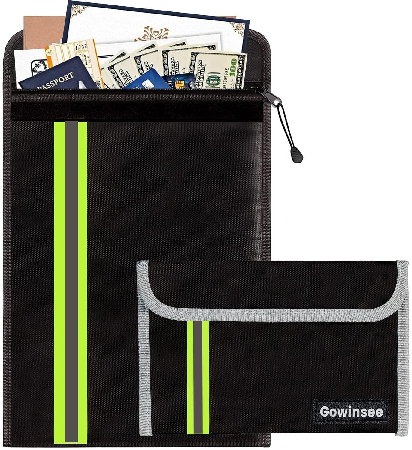 Gowinsee Fireproof Document Bag, 38x28.5 cm, Silicone-Coated Waterproof ...