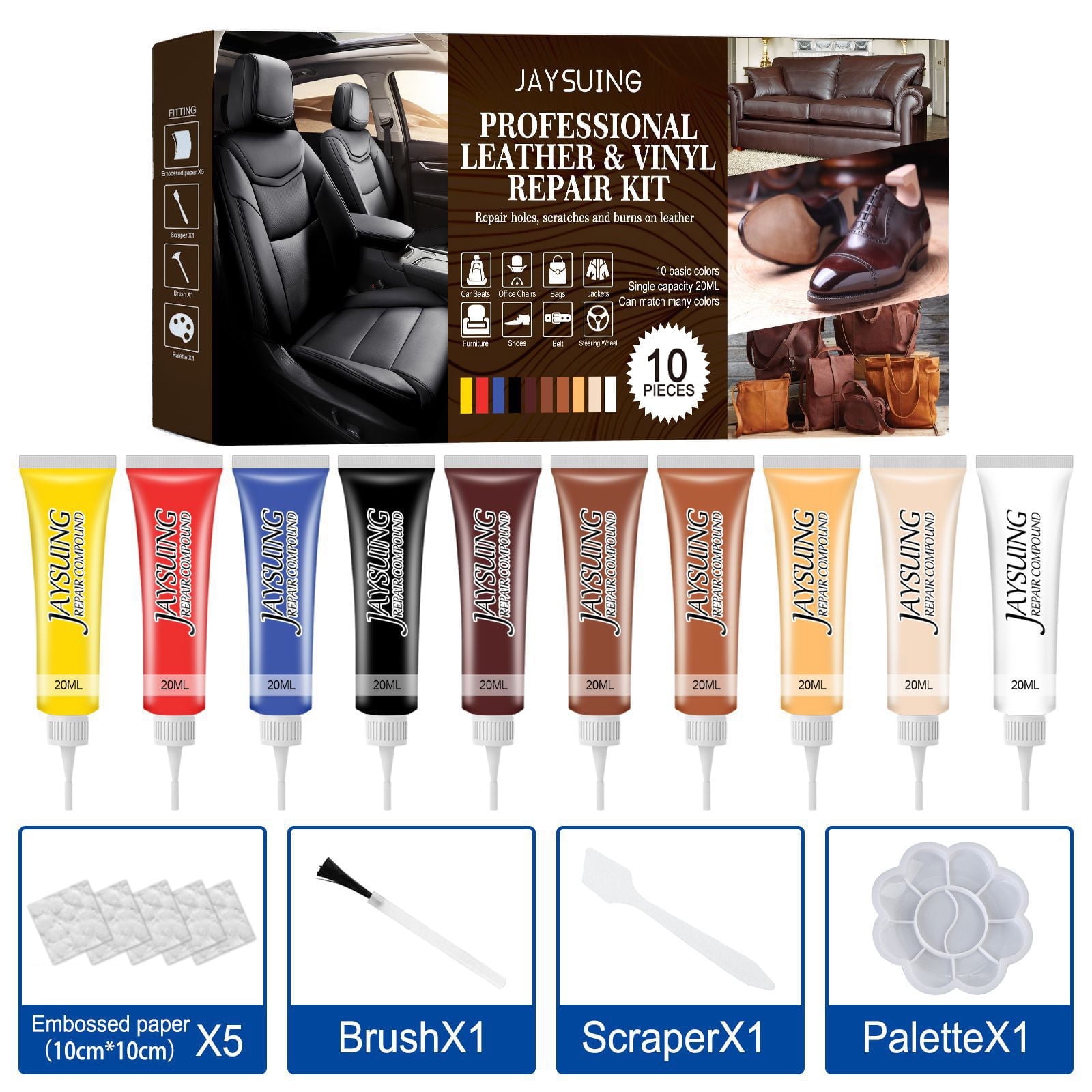 Leather Repair Kit for Furniture, Sofa, Jacket, Car Seats and Purse ...