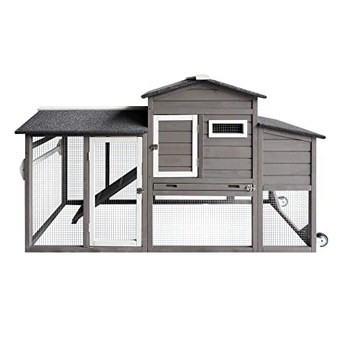 Gowoodhut Chicken Coop and Run Wooden Backyard Chicken House with ...