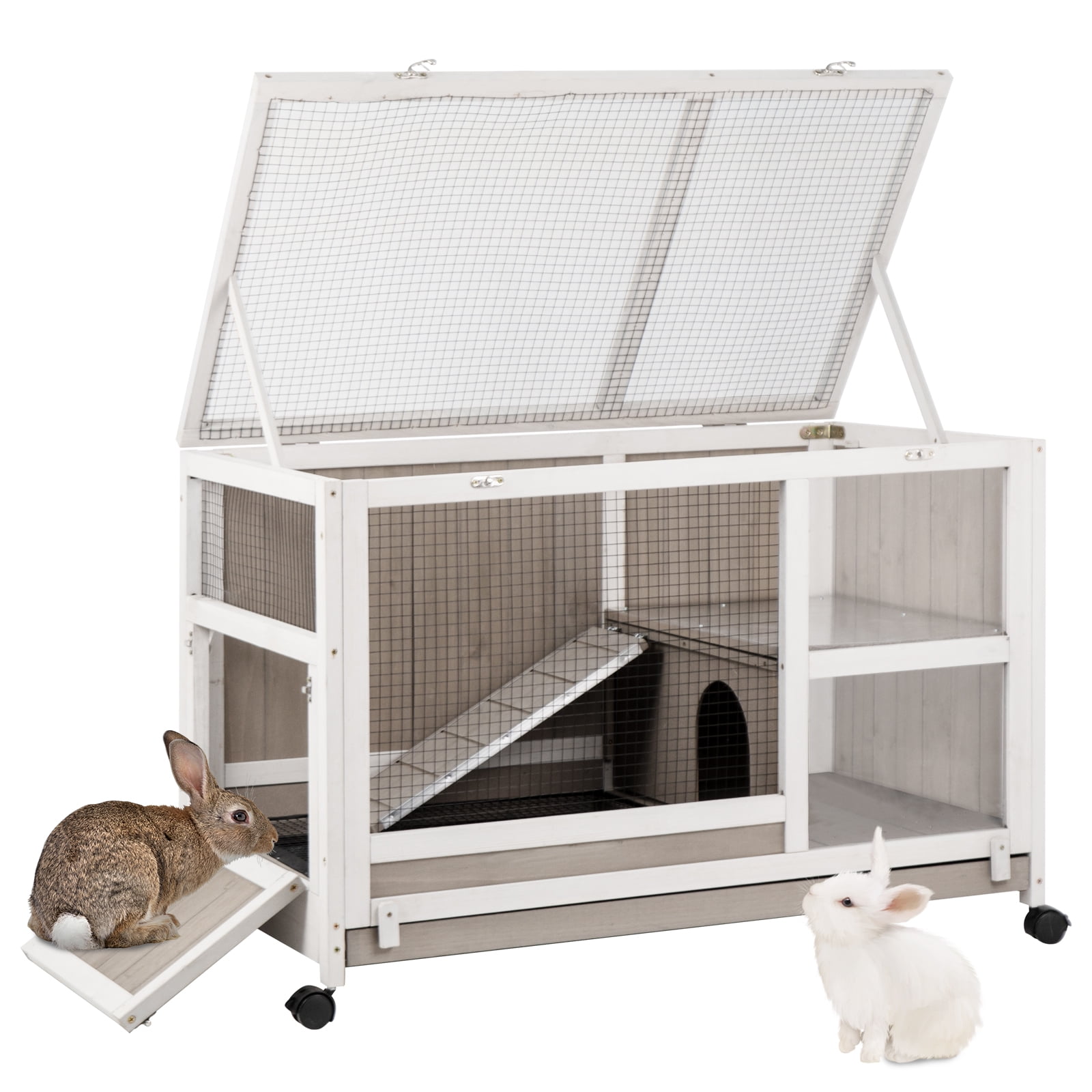 Gowoodhut Small Animals Cage with Ramp Large Habitat for Hedgehog ...