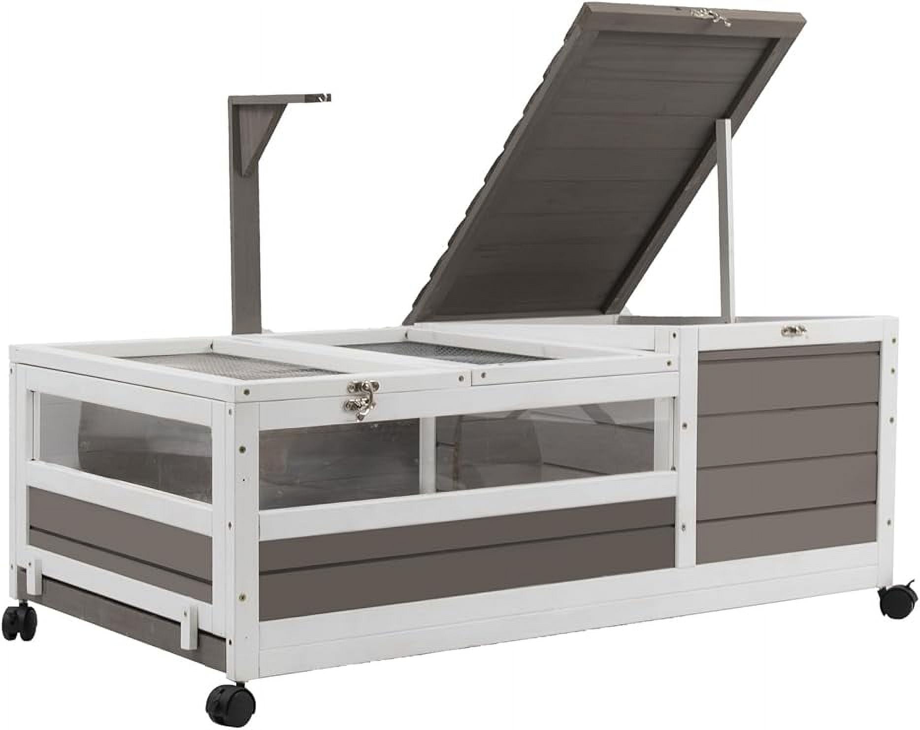 Gowoodhut Tortoise Habitat On Wheels Large Wooden Tortoise House ...