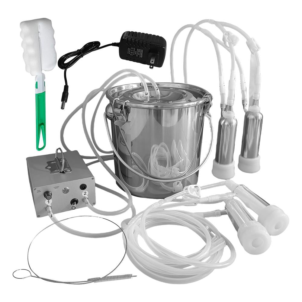 Goxfaca Cow Milking Machine Portable Electric Milker 5L Milk Bucket ...