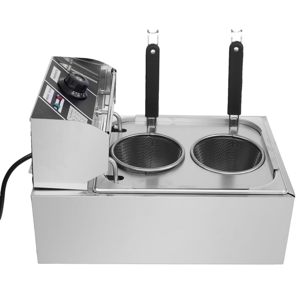 Goxfaca Electric Noodle Cooker 1500W Commercial Stainless Steel Two Baskets Pasta Cooker Cooking ...