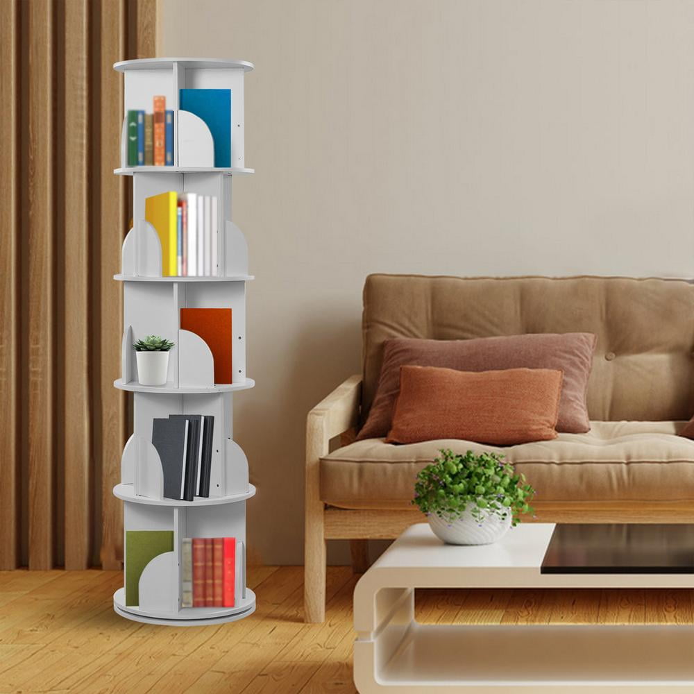 Goxfaca Rotating Bookshelf, Corner Bookshelf, Spinning Bookshelf Tower ...