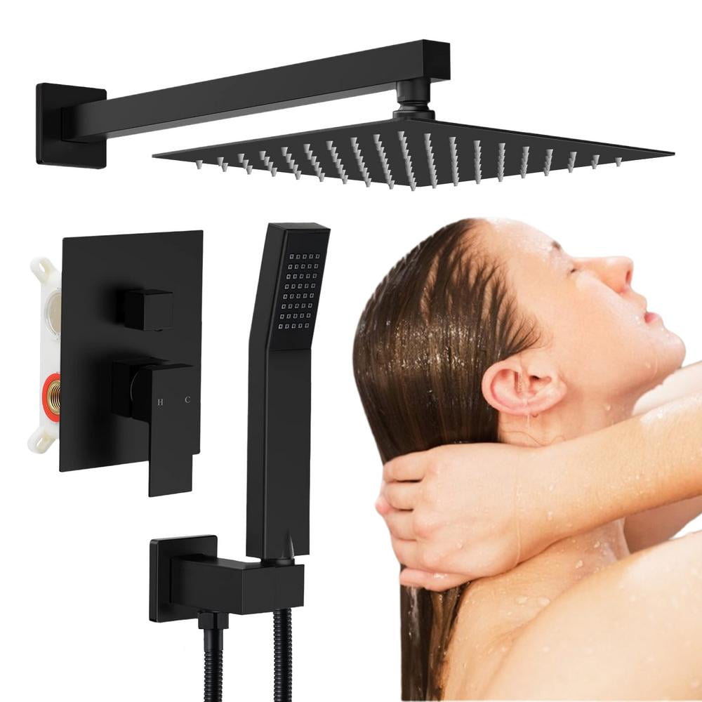 Goxfaca Tub Faucet Set Tub Shower Faucet Set Matte Black High-Pressure ...