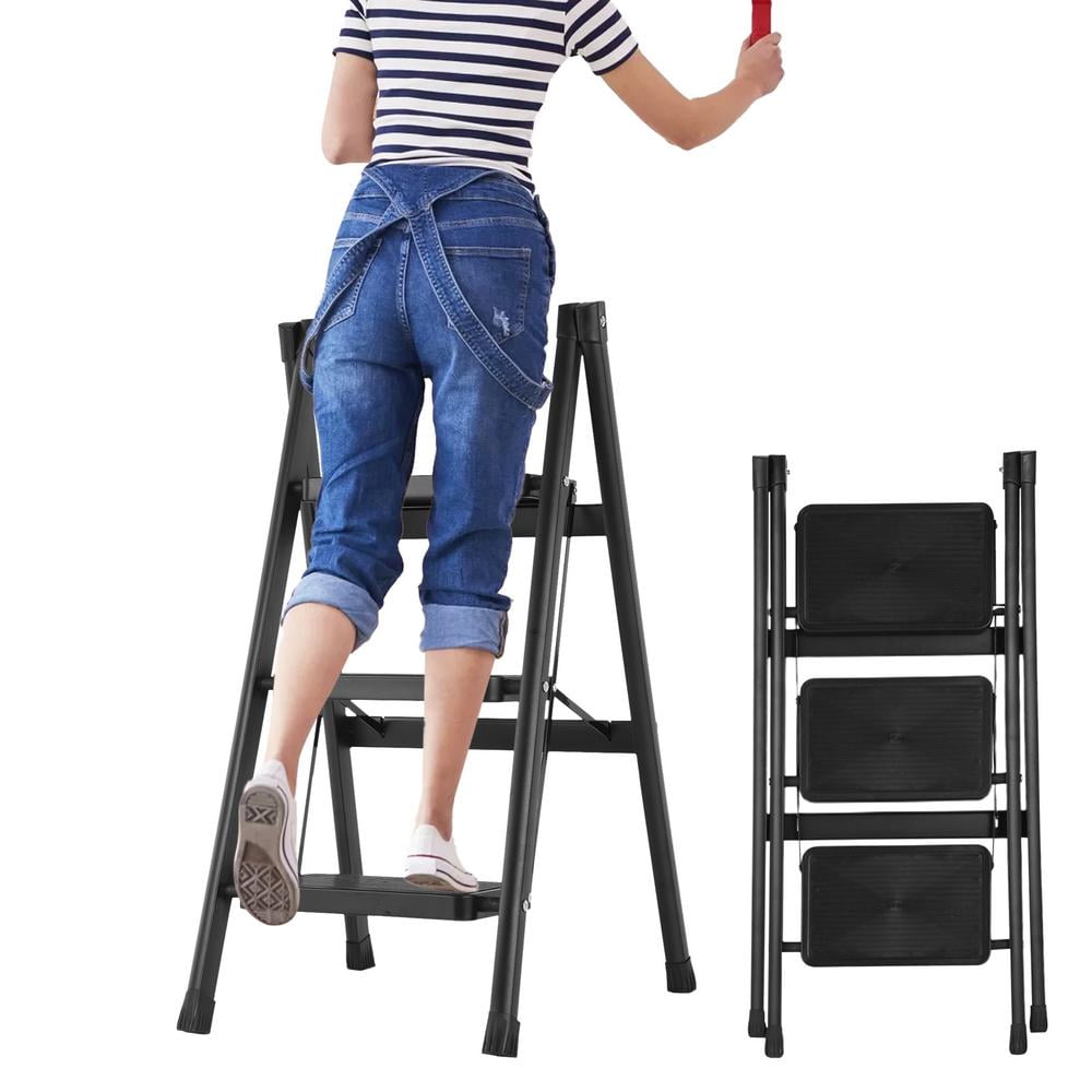 Goxfaca Step Ladder 3 Step Folding Kitchen Ladder Step Stool Ladder ...