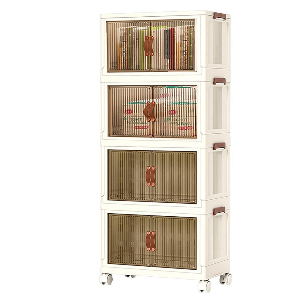 Goxfaca Storage Bins with Wheels Foldable Stackable Storage Cabinet ...