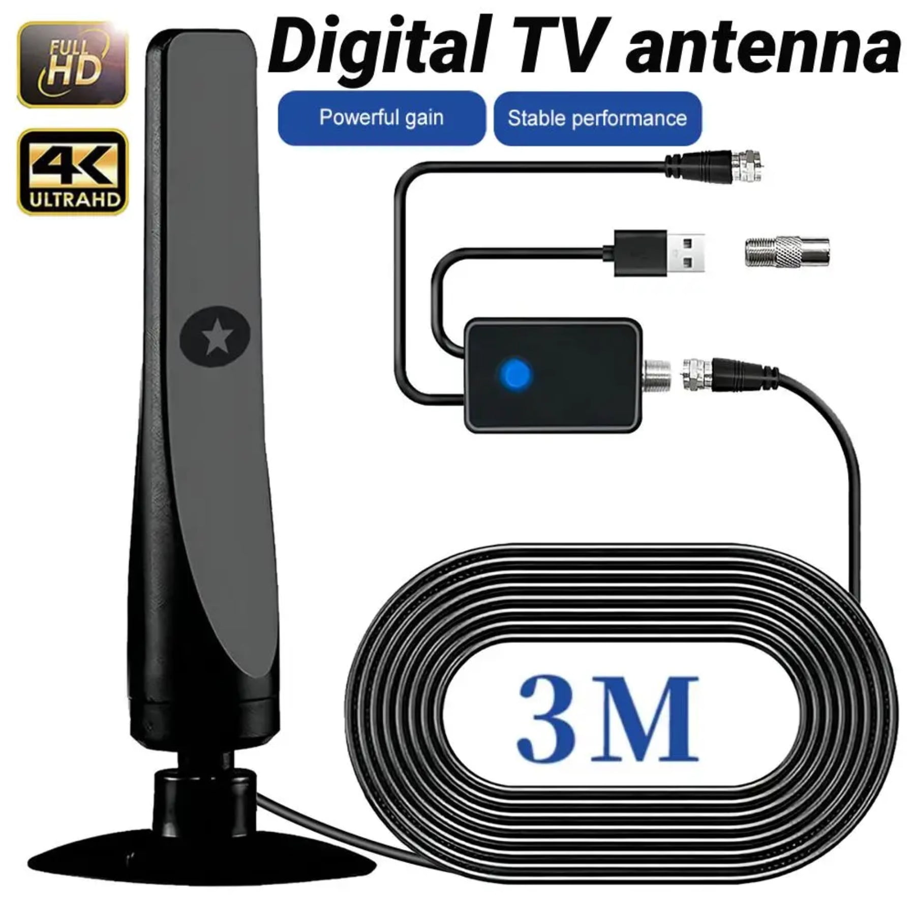 Goxpaier Digital TV Antenna for Smart TV with Signal Booster, Indoor ...