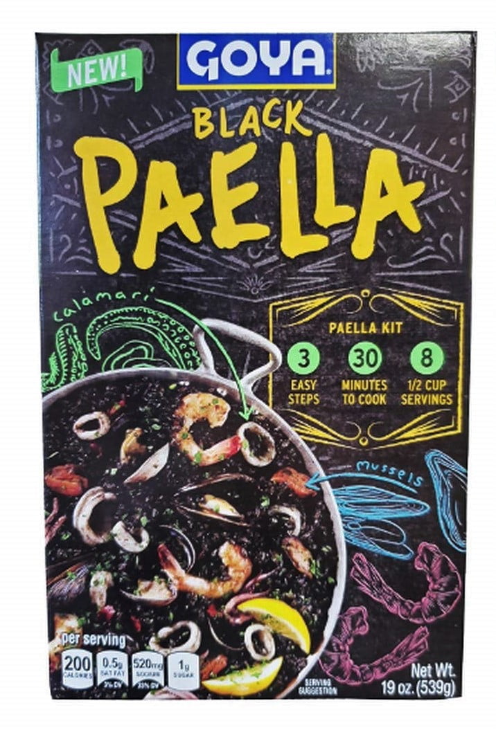 GOYA Black Paella Kit, Spanish Rice with Cuttlefish Ink, Serves 8, Easy ...