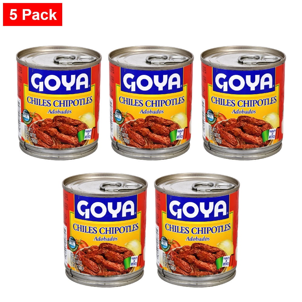 Goya Chipotle Peppers in Adobo Sauce 7 oz - 5 Pack - Walmart.com