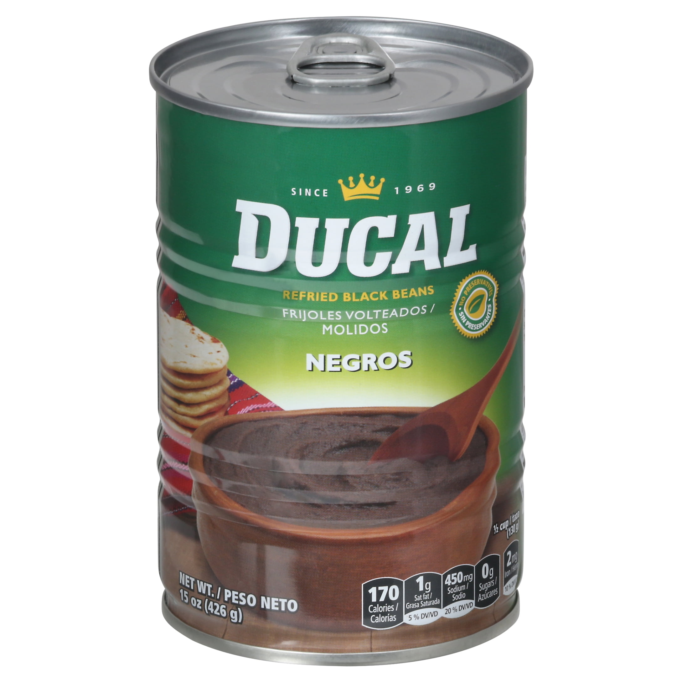 Goya Ducal Refried Beans, Black, 15 Oz - Walmart.com