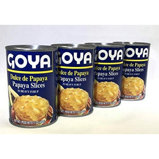 Goya - Dulce de Papaya (Papaya slices in heavy syrup) 4 pack, 17oz each ...