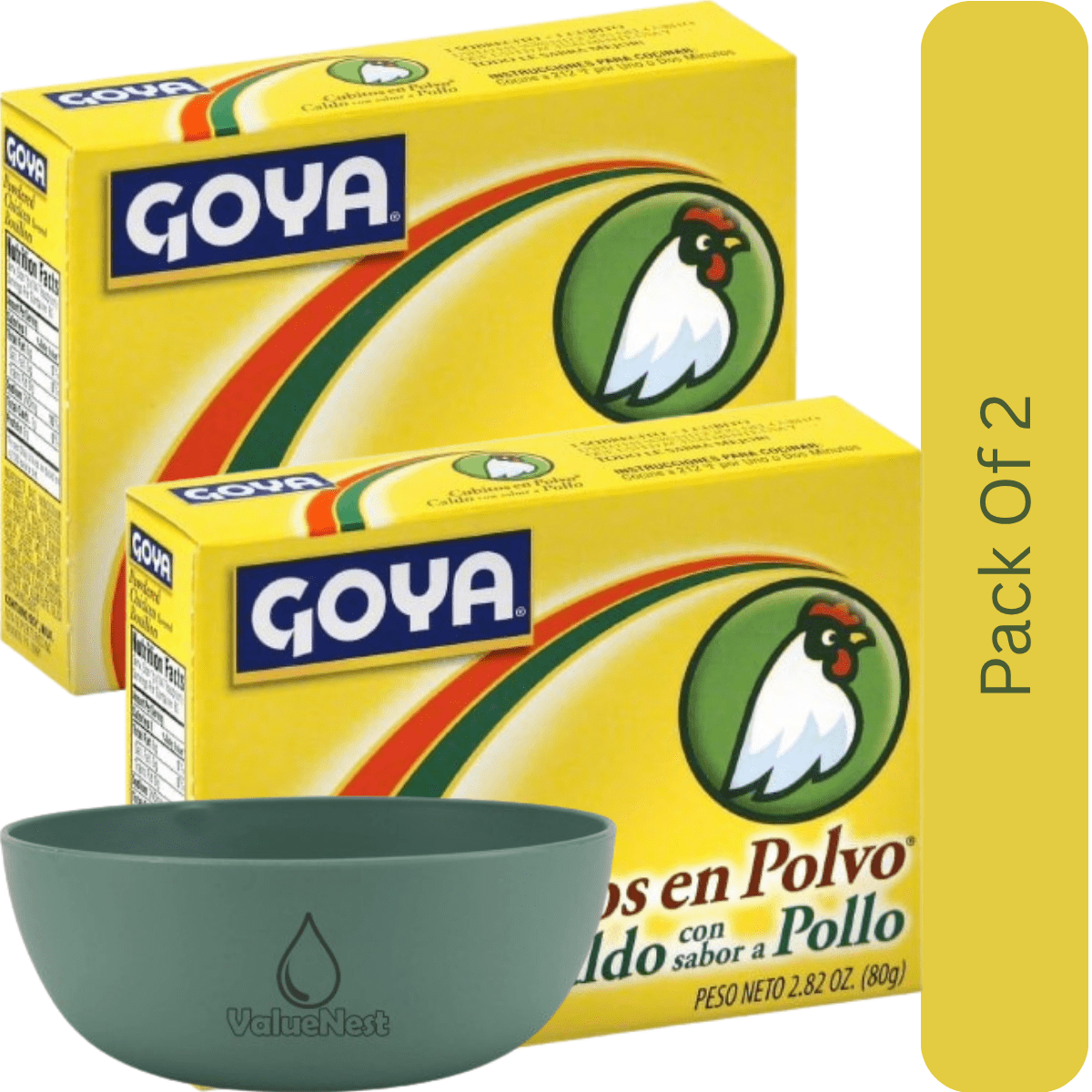 Goya Foods Chicken Bouillon Cubes, 2.82 oz Box with White Bowl by ...