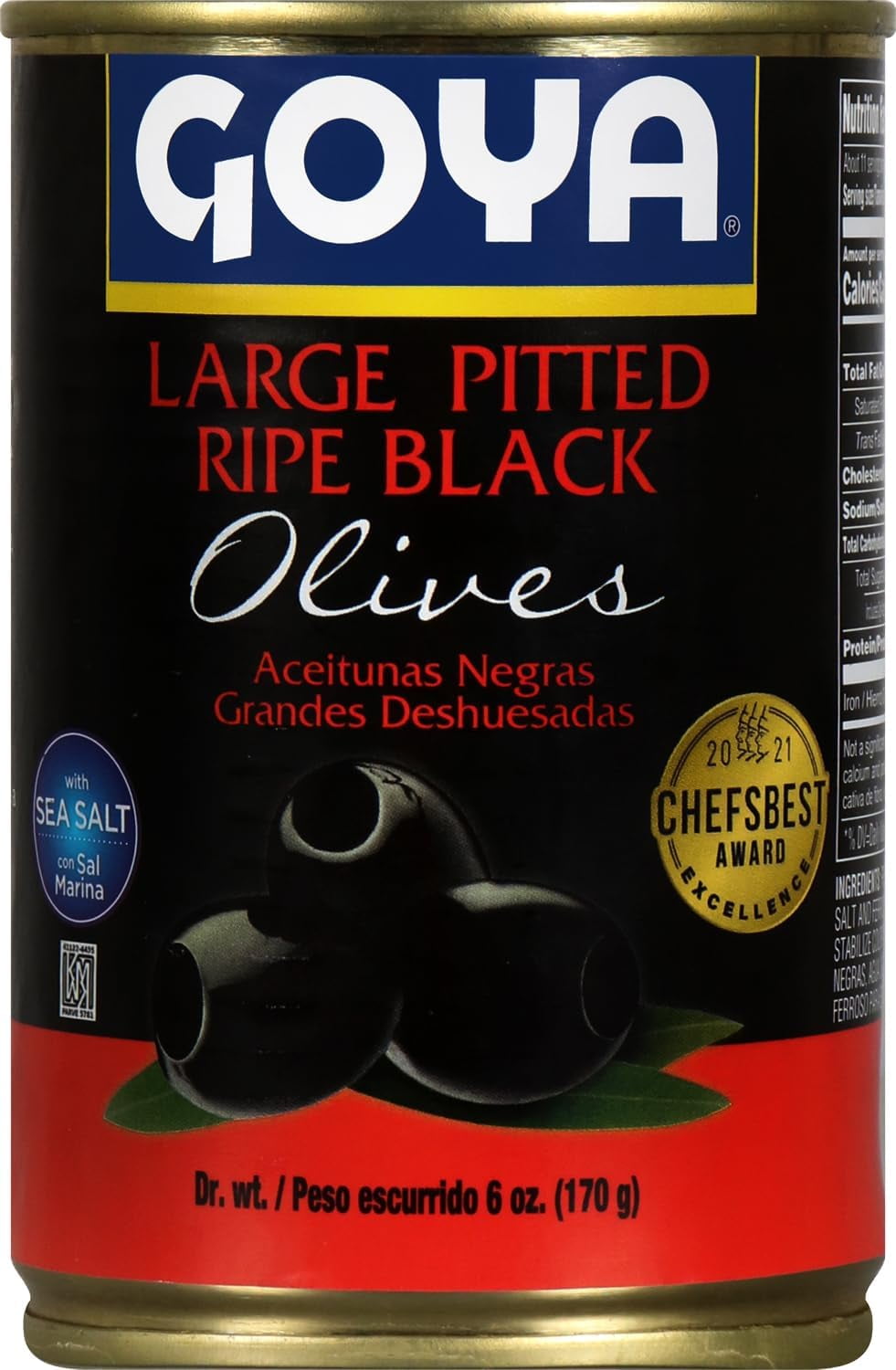 Goya Foods Large Pitted Ripe Black Olives, 6 Ounce (Pack Of 12 ...