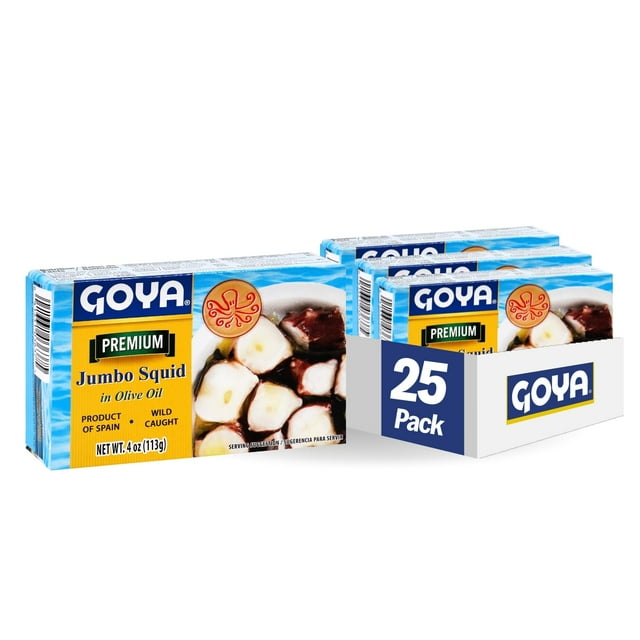 Goya Foods Octopus Style Squid Pieces In Olive Oil, 4 Ounce (Pack Of 25 ...