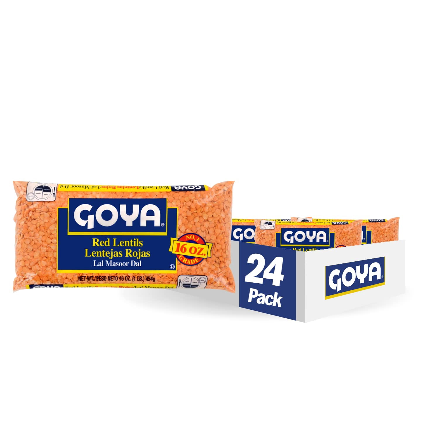 Goya Foods Red Lentils, Dry, 16 Ounce (Pack Of 24) - Walmart.com