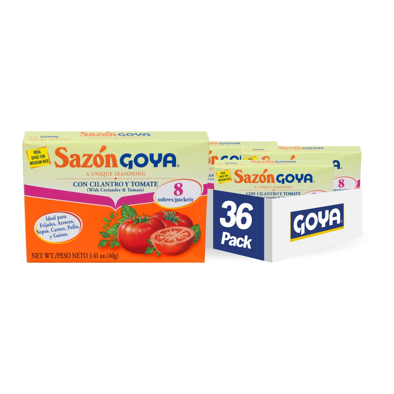 Goya Sazon Con Cilantro Y Tomate, 1.41 Ounce Pack of 36-5170676780 - Walmart.com