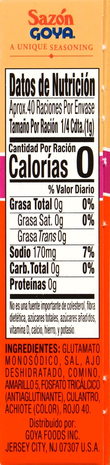 Goya Foods Sazón Seasoning with Coriander & Annatto, 1.41 Ounce ...