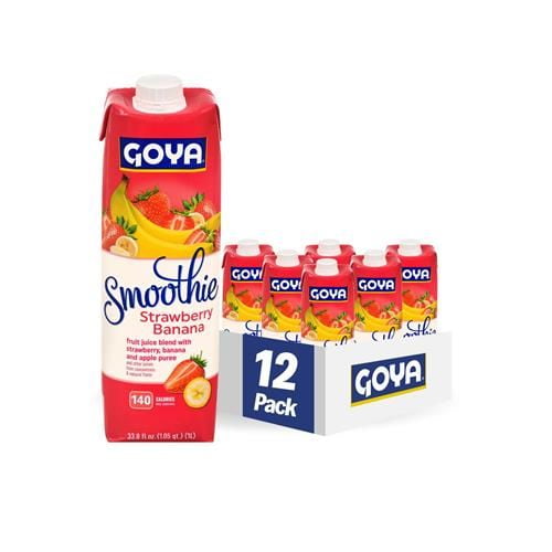 Goya Foods Strawberry Banana Smoothie, 33.8 Fl Oz (Pack Of 12) Packaging May Vary - Walmart.com